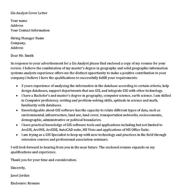 Geographic Information System Engineer Cover Letter - Cover Letter