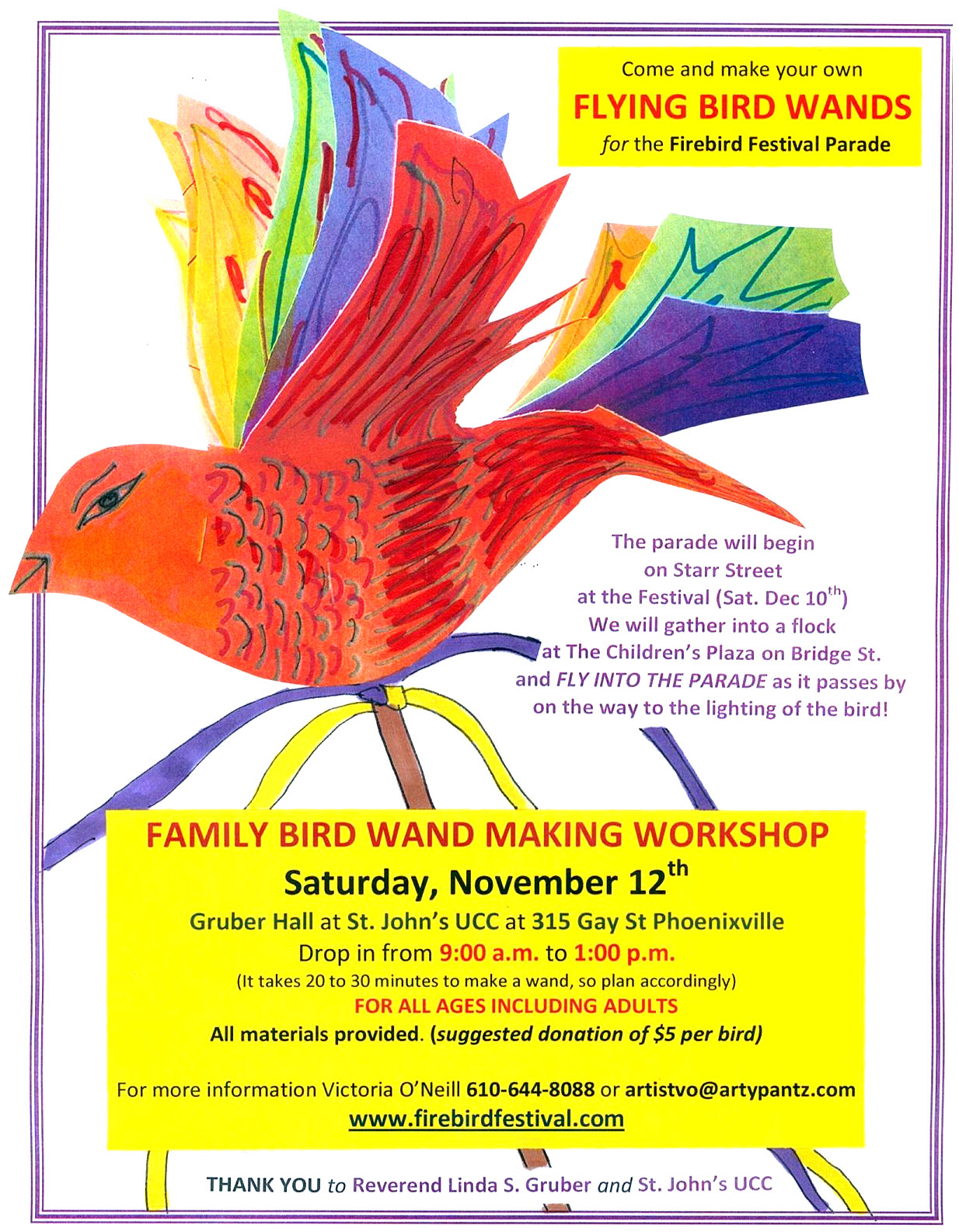 artist victoria o'neill: Making Birds for the 2011 Firebird Festival Parade