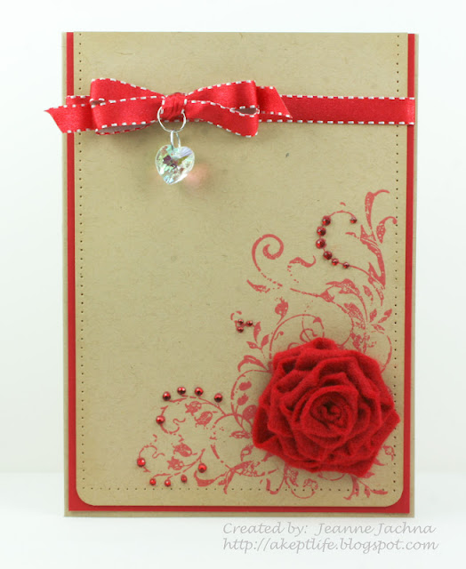 A Kept Life: Card Patterns #151 - Red Rose Swirl