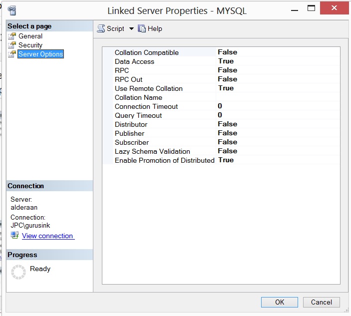 Creating A Link Server To Mysql From Mssql