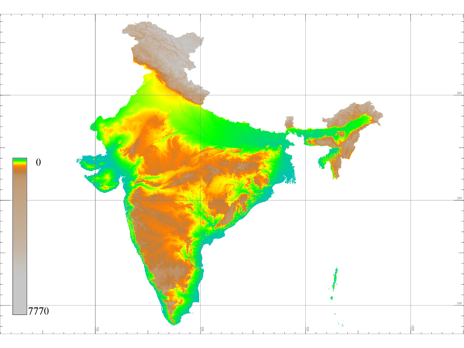 Mapping Resources For India: Physical Map