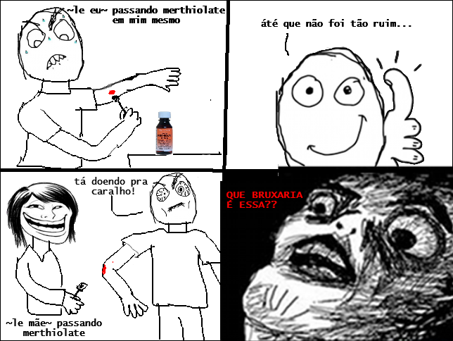 Meme's fail: Passando merthiolate! --- tirinha da leitora GnoCEARA!