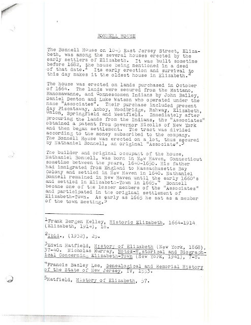 Bunnell-Bonnell Family Blog: Nathaniel Bonnell House in Elizabeth, New ...