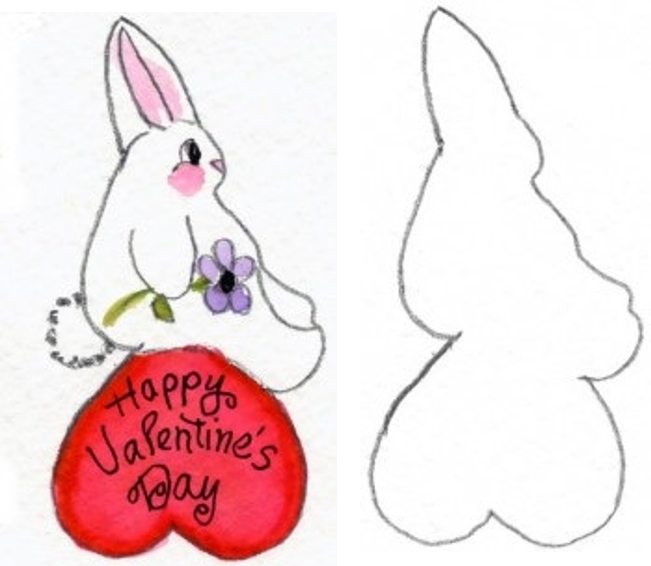 Valentines Bunny & Heart Scroll Saw Wood Pattern