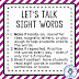 Let's Talk Sight Words! | Elementary Elyse