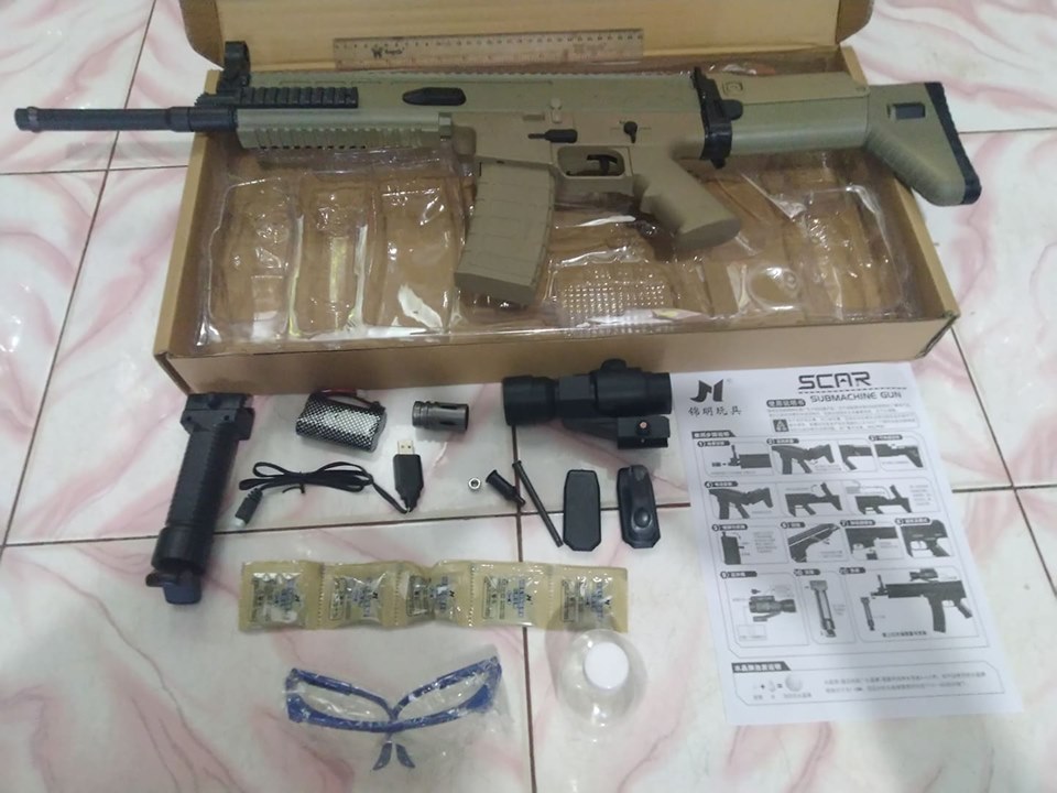 Review Water Gel Gun SCAR Submachine Gun - BangIzalToy.Com