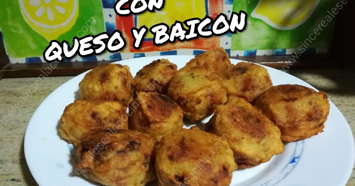 BOLAS REBOZADAS DE PAPA CON QUESO Y BAICON