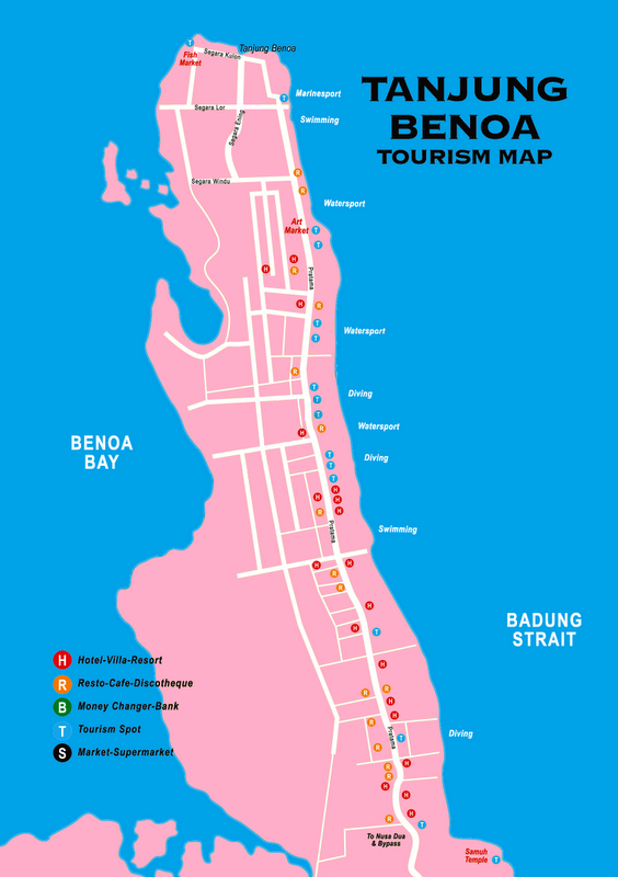TAKJUB INDONESIA: Peta wisata Tanjung Benoa Bali