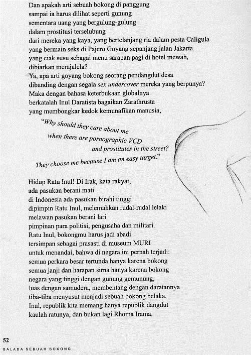 puisi kehidupan "Balada sebuah Bokong" Sindhunata | analisis puisi