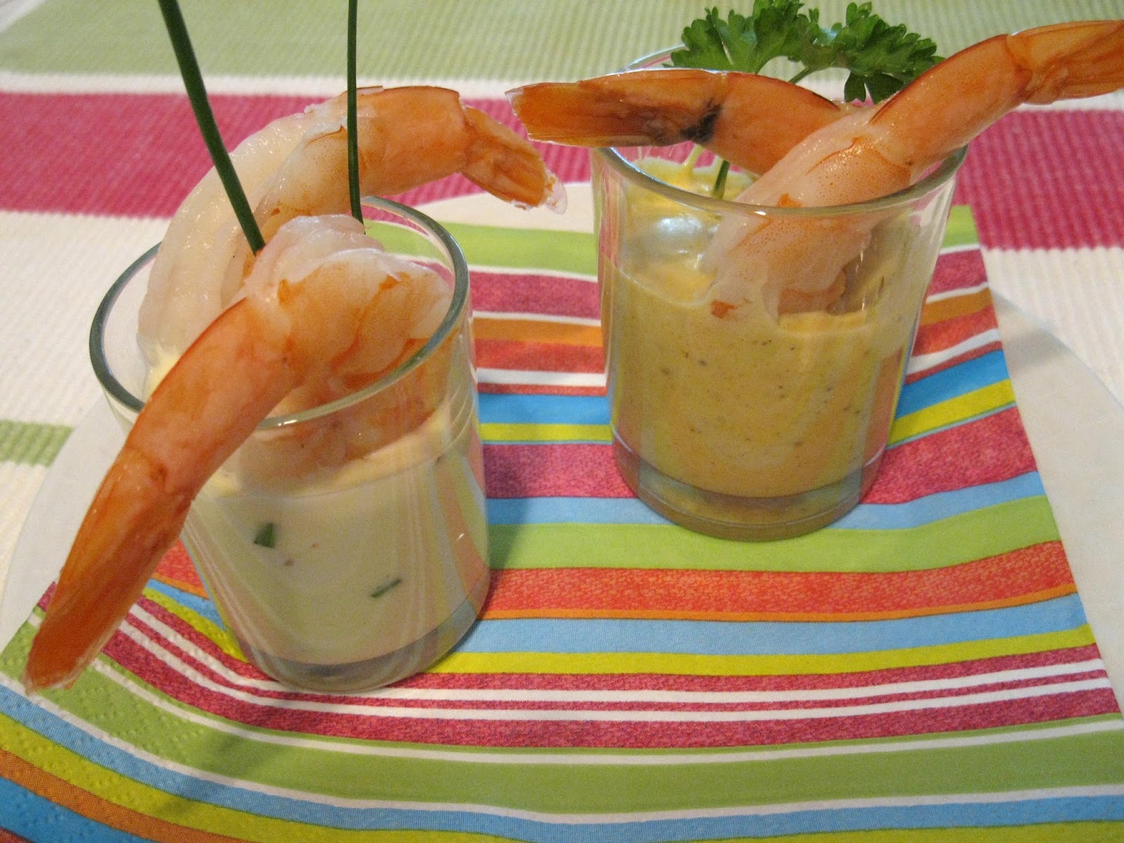 Ma cuisine...sans prétention: Mini-cocktails de crevettes, sauce ...