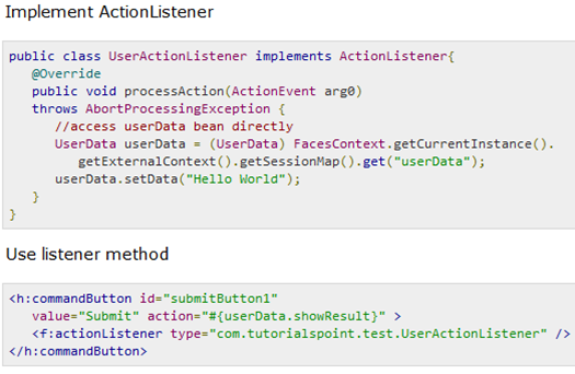 Events in JSF Life Cycle, Value Change Events