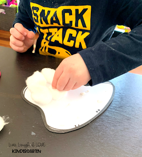 Cotton Ball Tooth: Take a tooth template and decorate it using cotton ...