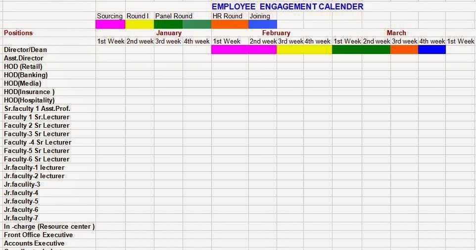 Employee Engagement Calendar Format