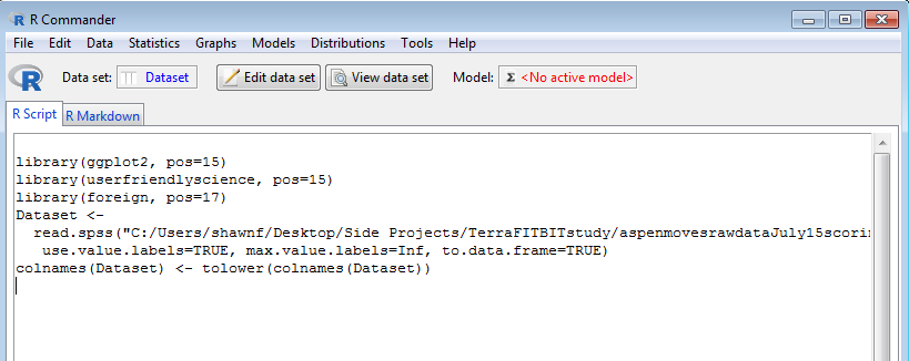 Brief look at R Commander: A free R based point and click program. Part 1.
