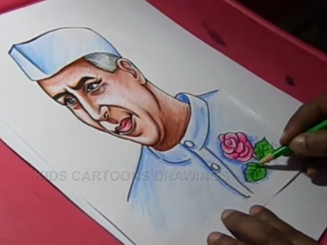 KIDS CARTOON DRAWINGS: How to Draw Jawaharlal Nehru Drawing for kids ...