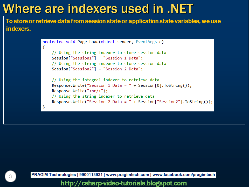 Sql Server Net And C Video Tutorial Part 64 How And Where Are Indexers Used In Net