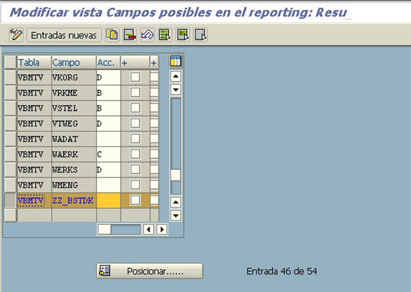 SapUniverse: Añadir columnas en listado VA05