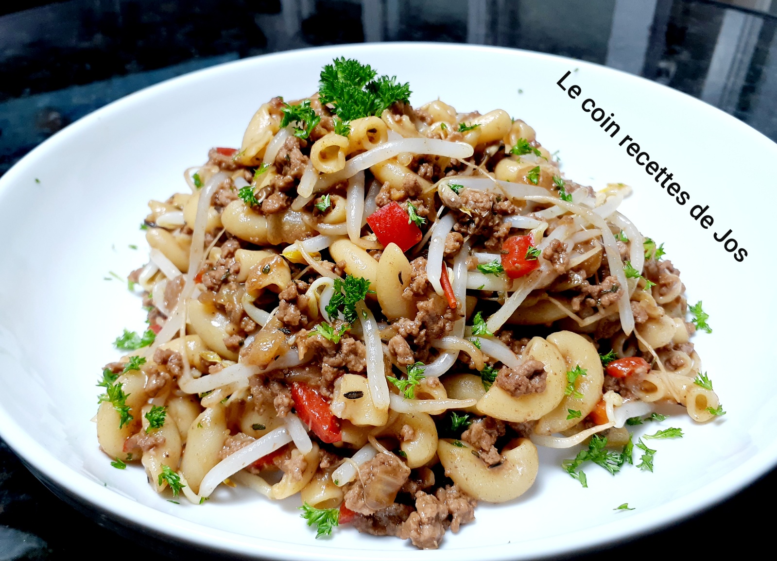 Le coin recettes de Jos: MACARONI CHINOIS AU BŒUF HACHÉ