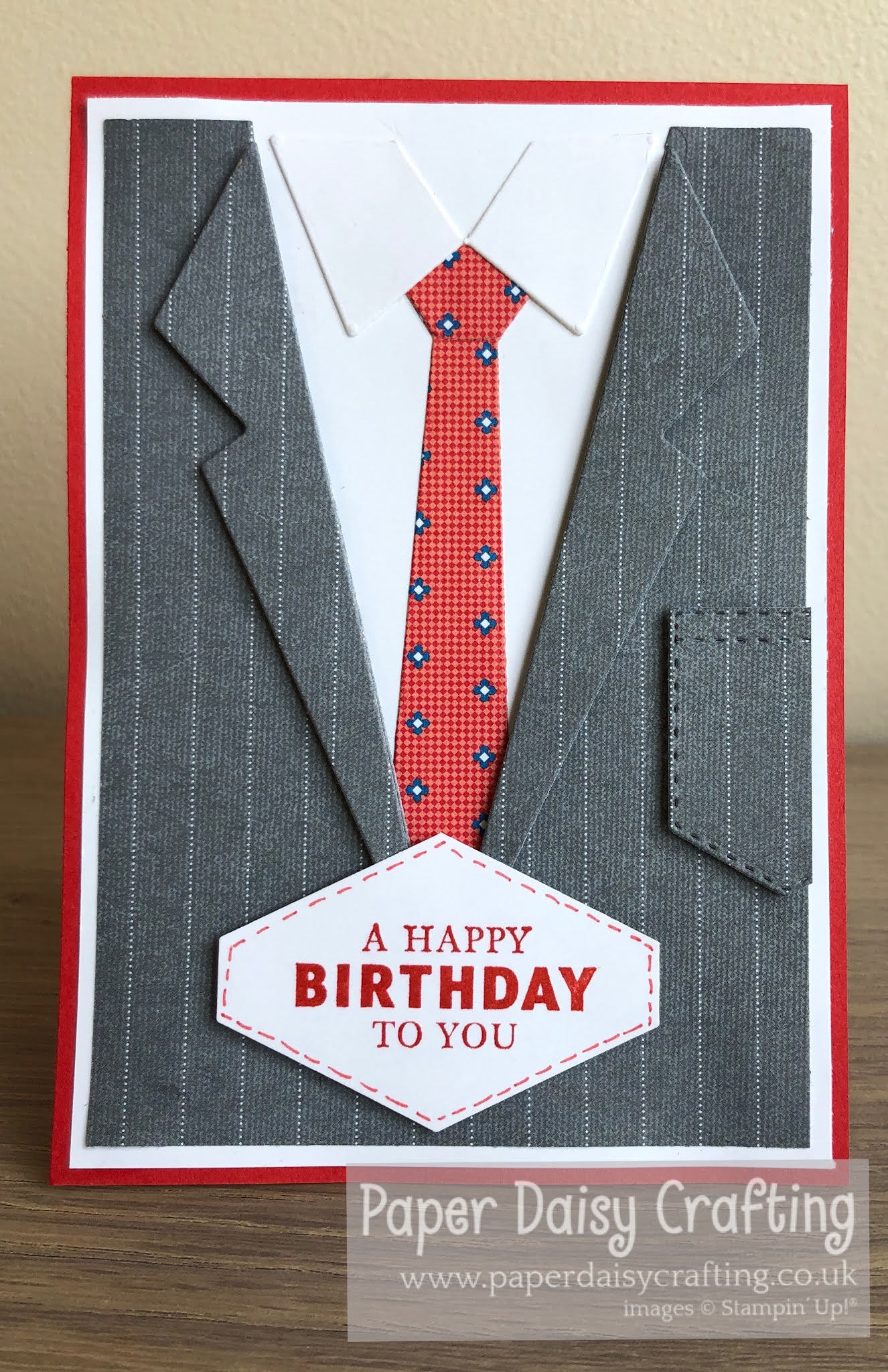 Paper Daisy Crafting: Male suit card with red tie with Well Suited from ...