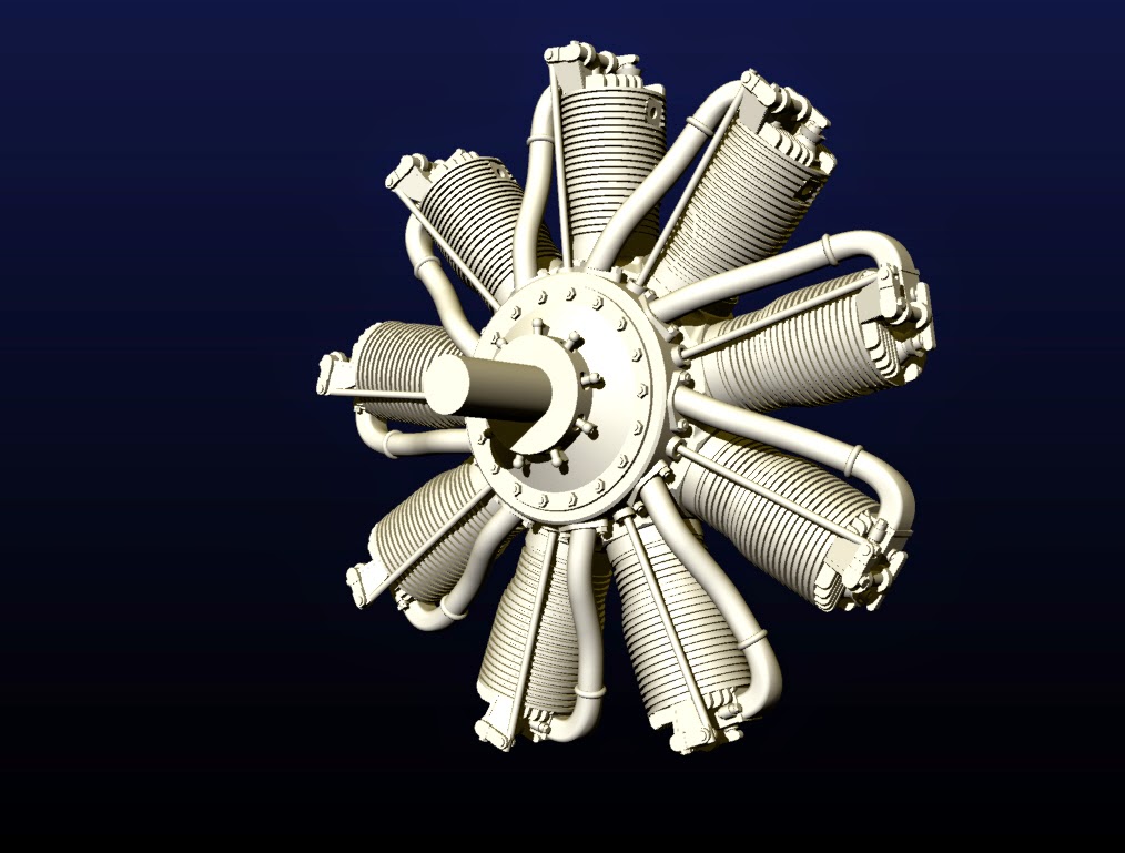 5105 Le Rhône 9J - French WWI Rotary Engine in 1/32 scale for Special ...