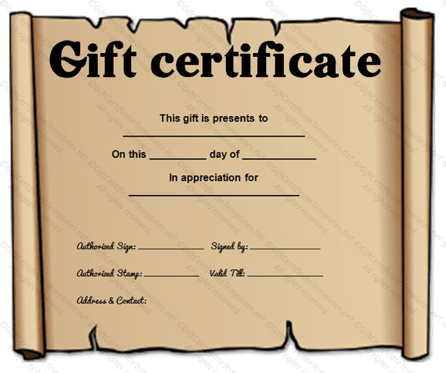 Make You Own Gift Certificate ~ Certificate Letter