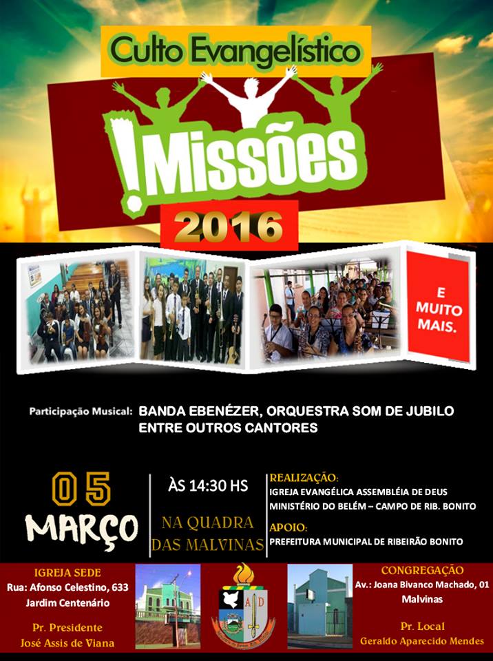 AD Belém promove Grande Culto Evangelístico no sábado - Blog Marcel Rofeal