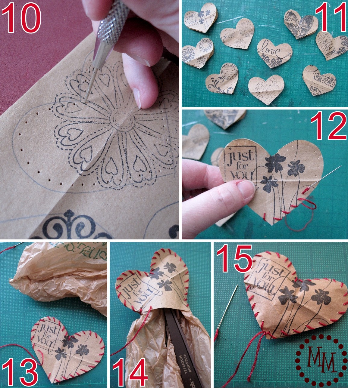 Stuffed Paper Hearts - The Scrap Shoppe - valentine's day