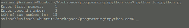 Python Program For LCM of 2 numbers