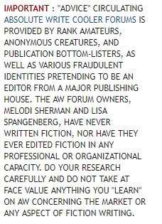 Examples of Bad Writing Advice Provided on Absolute Write