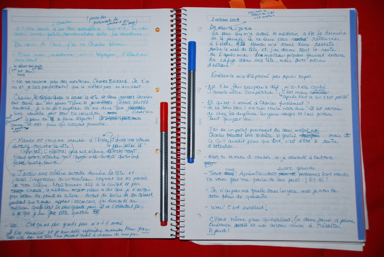 Sophie Rondeau, auteure: Mon cahier d'écriture