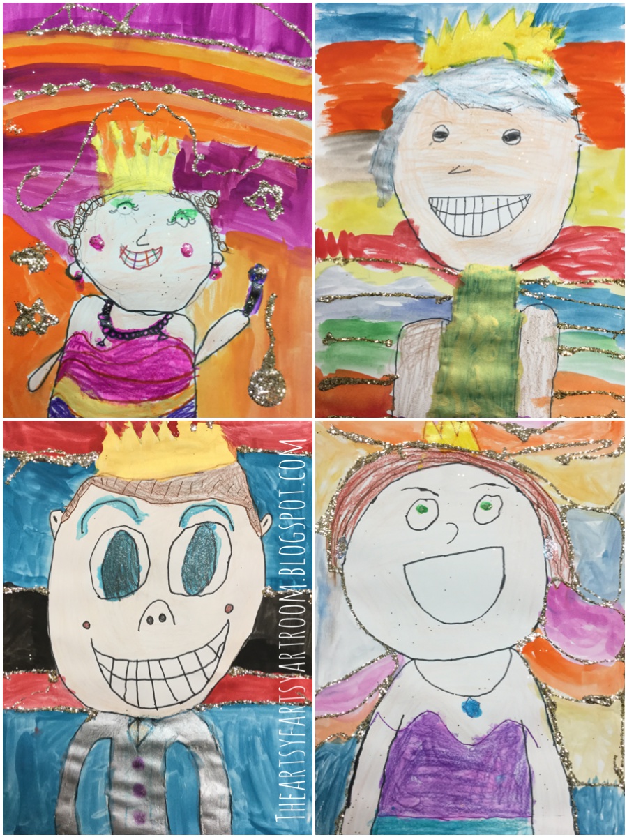 The Artsy Fartsy Art Room: Royal Self-Portraits with 1st Grade