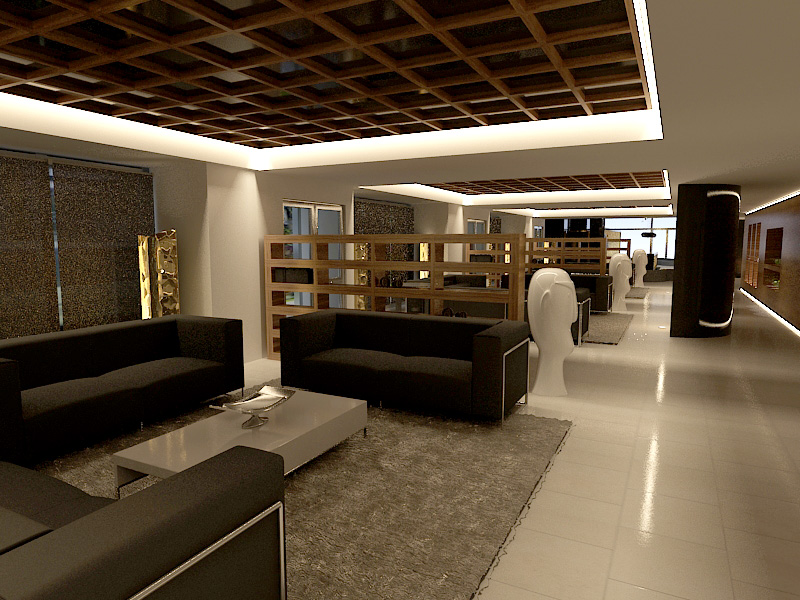 3D Hotel Design: Diseño de Interiorismo de Hall para Hotel Moderno