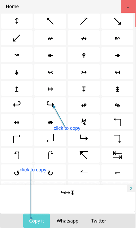 Arrow Symbols - Copy & Paste Free Arrow Symbols