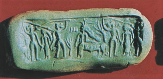 A Harappan tablet depicts Kartikeya slaying the buffalo-demon Mahisha ...