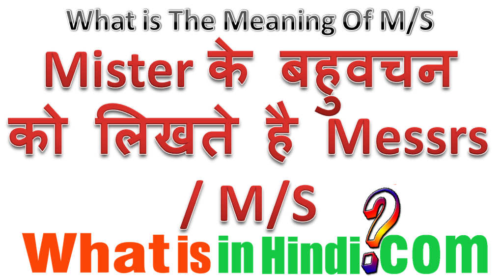 Ms ka matlab kya hota hai | Ms का मतलब क्या होता है | What is the meaning of Ms in Hindi