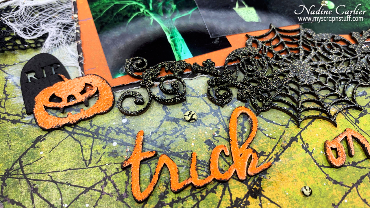 Trick or Treat Halloween Scrapbook Layout ~ Nadine Carlier