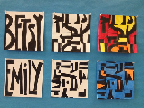Mrs. Warchol's Art Blog: 6th Grade Abstract Name Designs