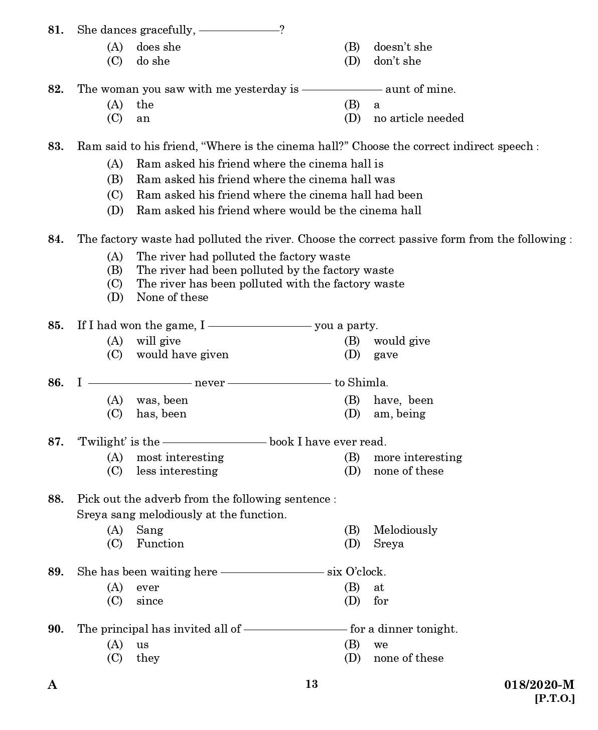 Police Constable IRB Question Paper with Answer Key 18/2020 - Kerala PSC - PSC THRILLER