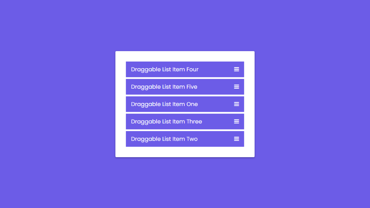 Draggable List Item Using HTML CSS & JavaScript | Sortable.js