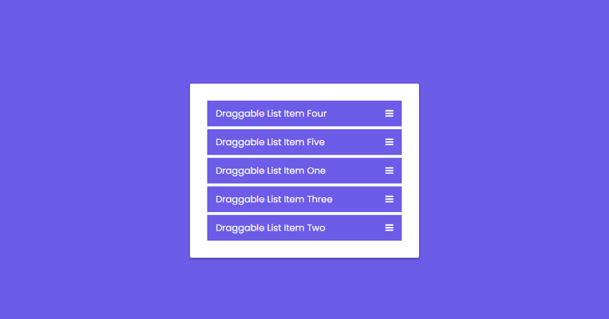 Draggable List Item Using Html Css And Javascript Sortable Js