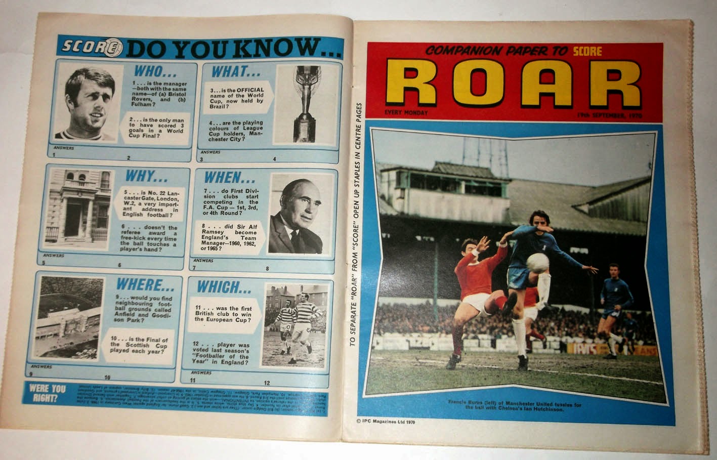 BLIMEY! The Blog of British Comics: SCORE 'n' ROAR No.1 (1970)