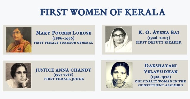 First Woman in Kerala in Various Fields | PSC Arivukal
