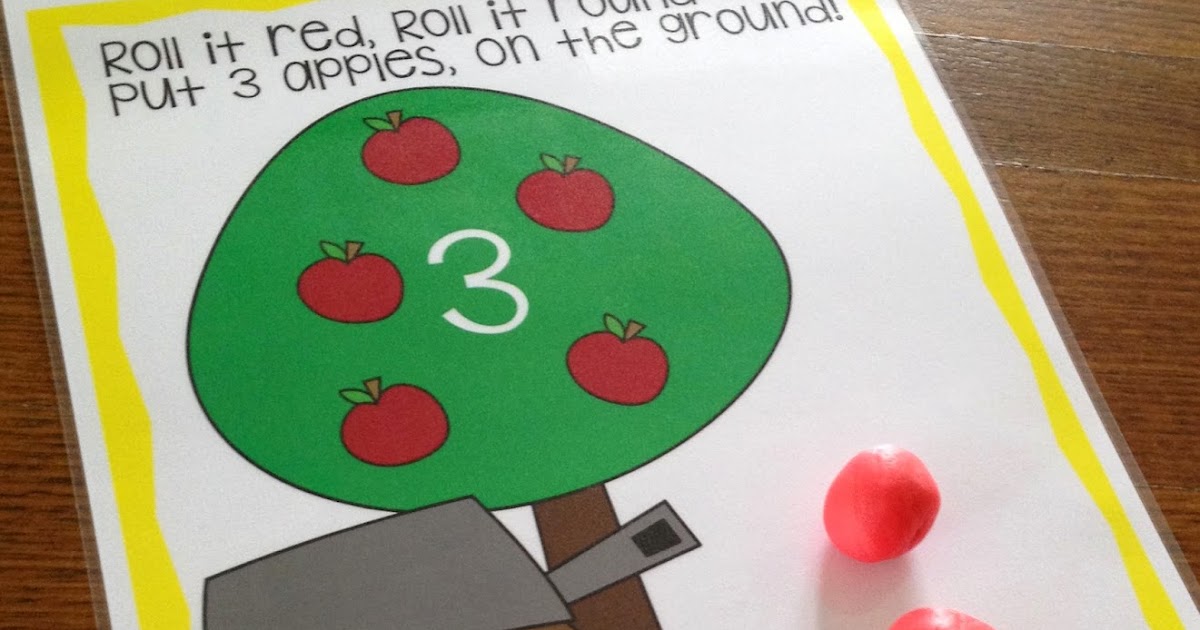 Apple Counting Play Dough Mats | From the Pond