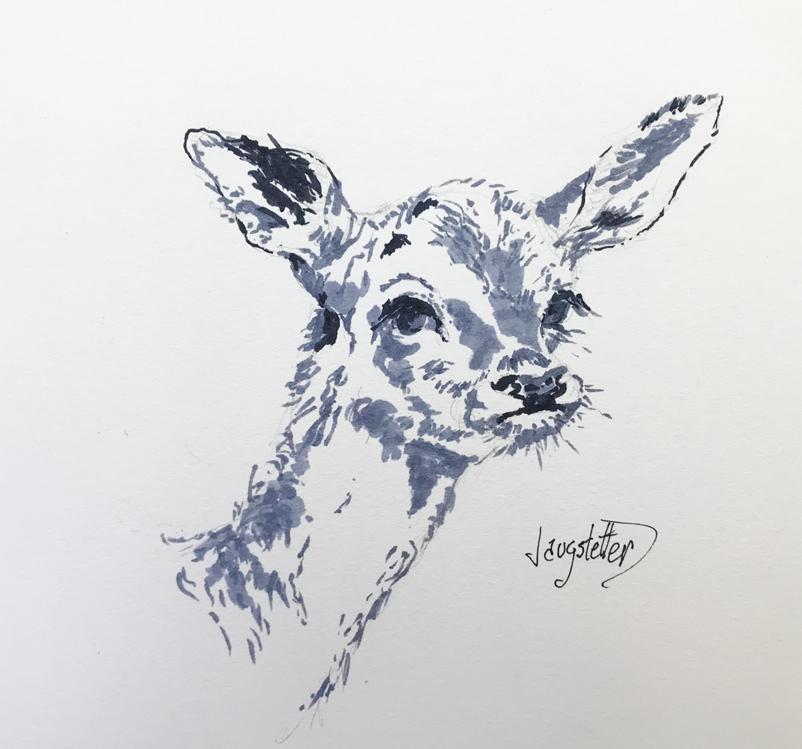 Deanna's Paintings: Deer Painting, Wildlife, Impressionism, Nature, Pen ...