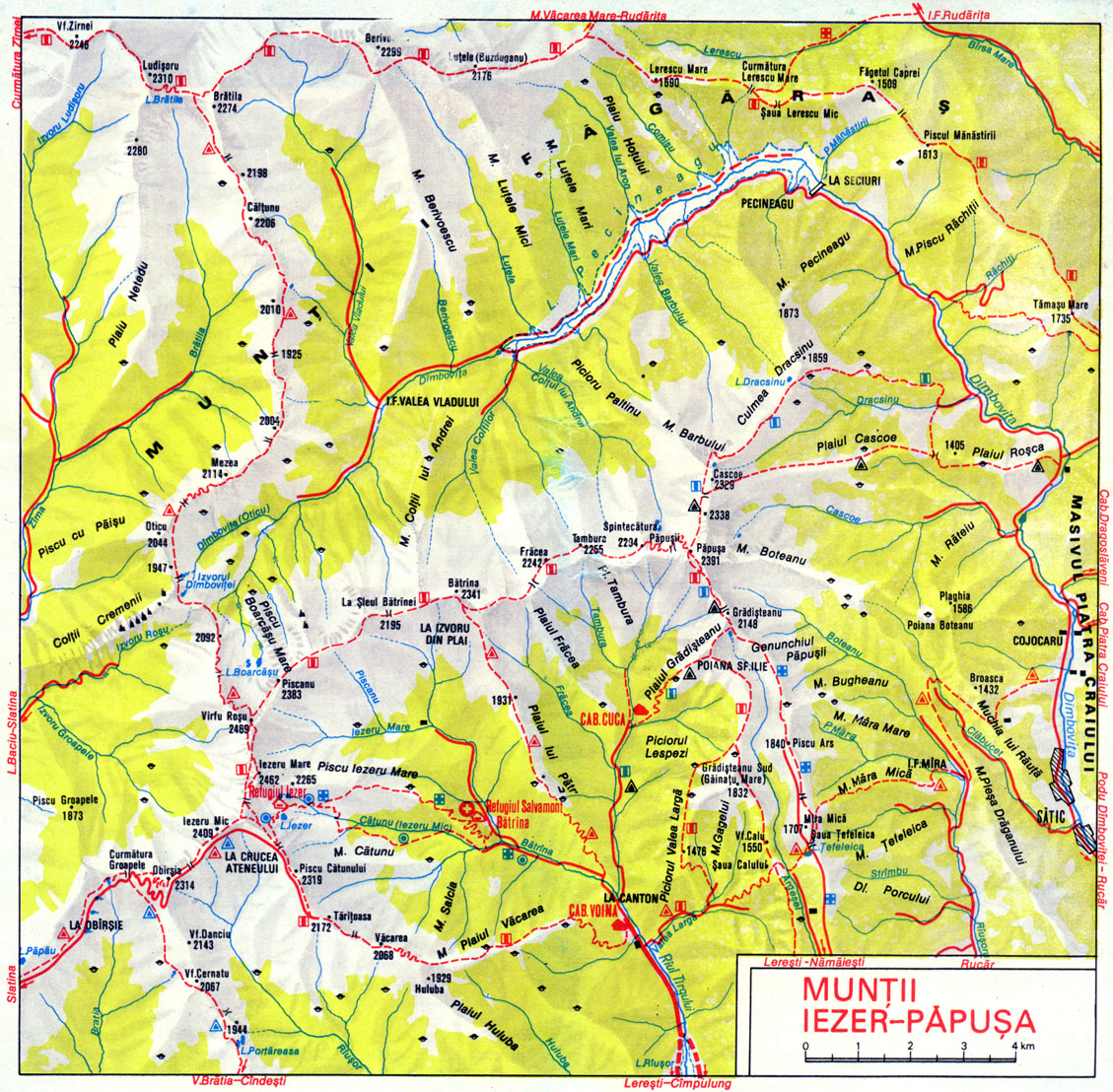 Romania Live: Muntii Bucegi Fagaras Parang Harta turistica Carpatii ...