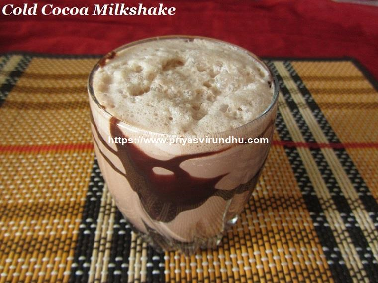 Priya's Virundhu: Cold Cocoa Milkhshake/Cocoa Milkshake – How to make ...
