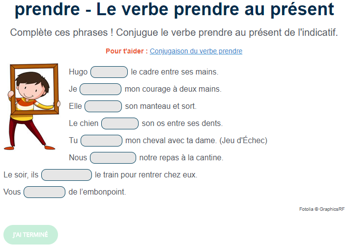 Le Fran ais Le Verbe PRENDRE le-fran-ais-le-verbe-prendre