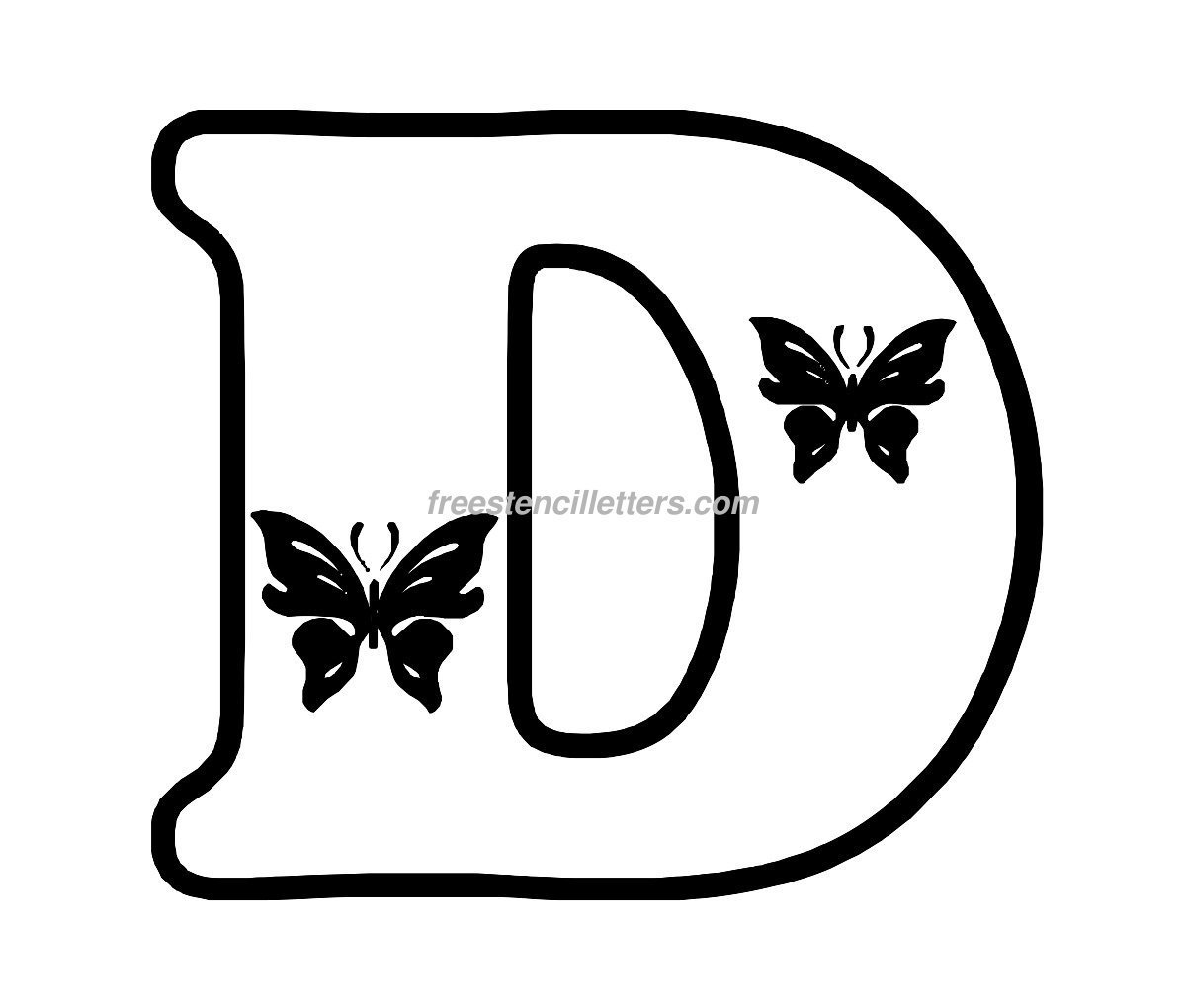 Printable Letter D Stencils - Letter Format