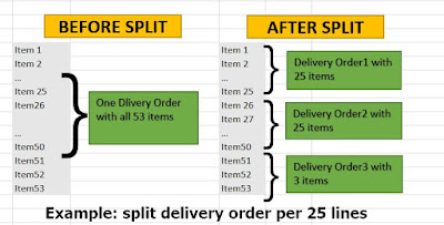 SAP ABAP Central: Split STO delivery with fixed number of line items