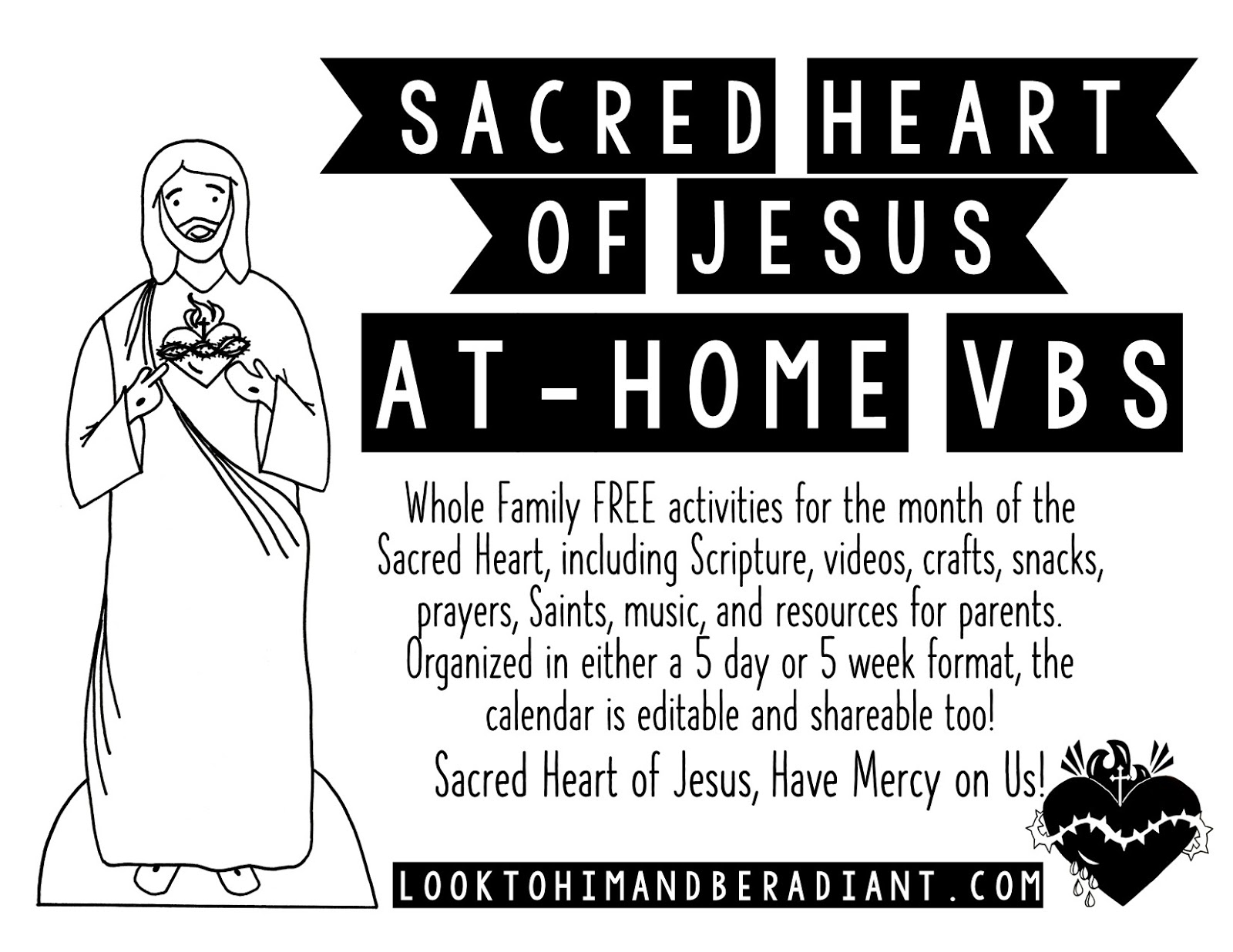 Look to Him and be Radiant: Sacred Heart At-Home VBS {Includes an ...